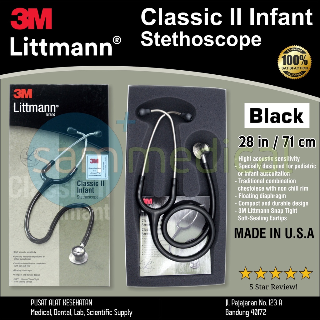 Littmann Classic II Stethoscope Infant Black | sam medical